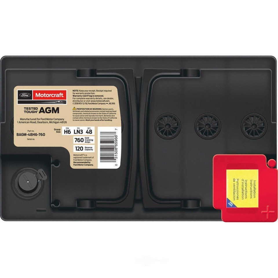 Motorcraft BAGM-48H6-760 Vehicle AGM Battery | 1 Year Manufacturer ...