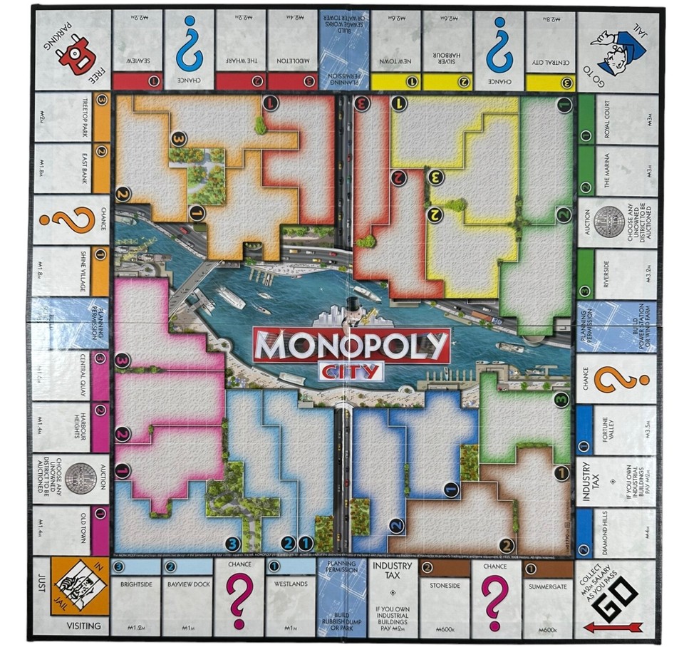 MONOPOLY CITY Edition Board Game 80 3D Buildings by Hasbro 2008 -(8 ...