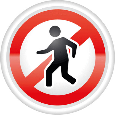 Ban Stop Sign No Walking Car Bumper Sticker Decal 5" x 5" | eBay