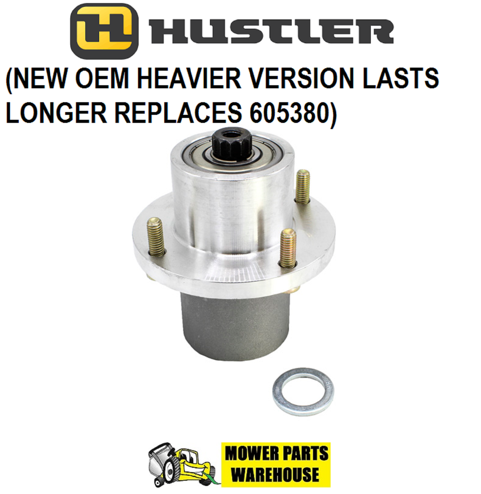NEW GENUINE OEM HUSTLER 125981 605380 DECK BLADE SPINDLE FASTRAK SD SDX ...