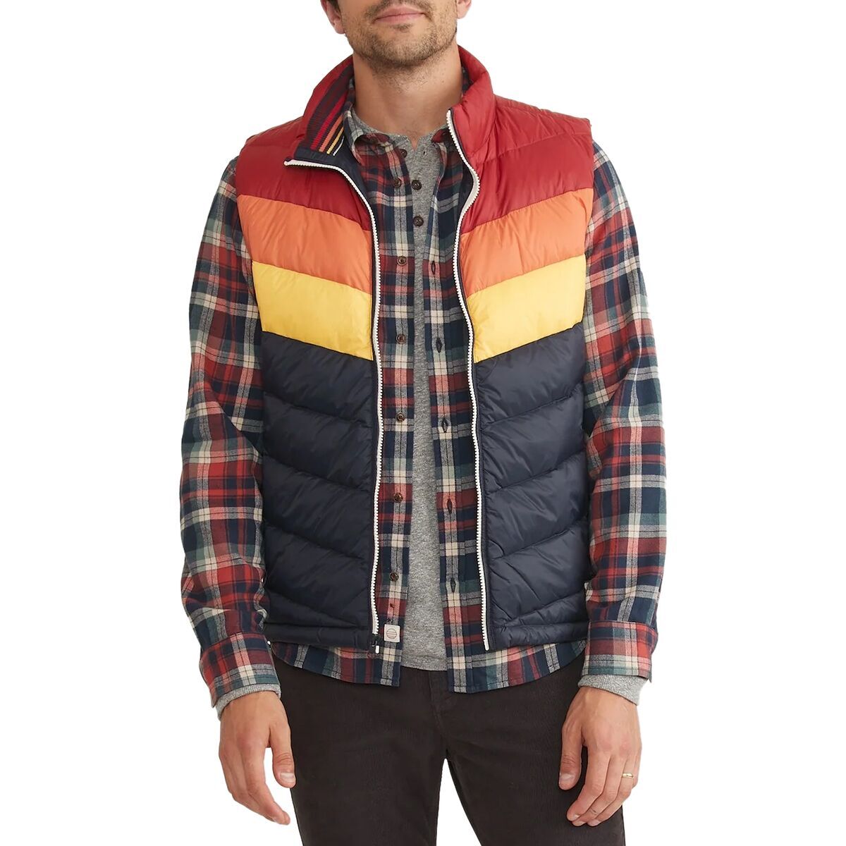 Marine Layer Archive Colorblock Reversible Puffer Vest - Men's Sunset ...