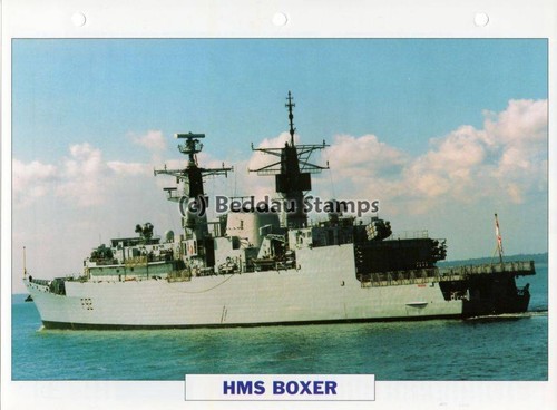 1981 HMS BOXER Type 22 Frigate Ship / GB Warship Photograph Maxi Card ...
