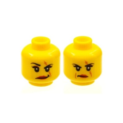 LEGO - Minifig, Head - Female Scar over Left Eye, Raised Eyebrow ...