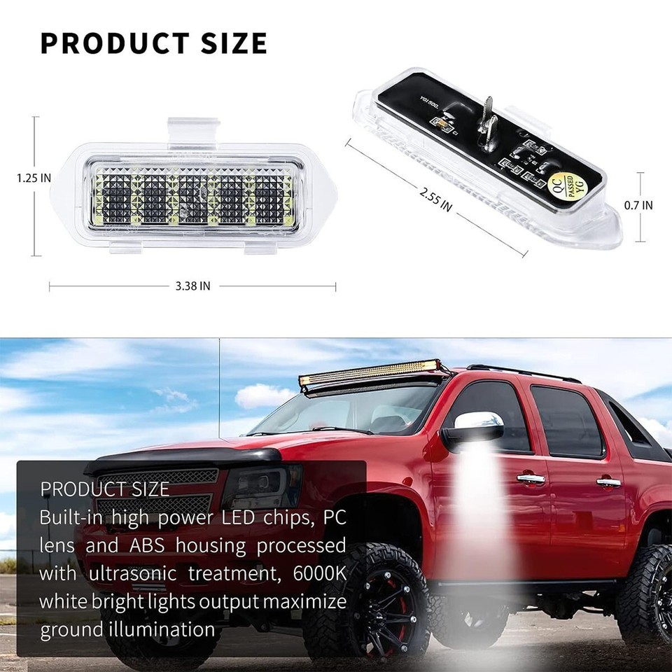 2x Side Mirror Puddle Lights For 03-06 Escalade Silverado Suburban ...