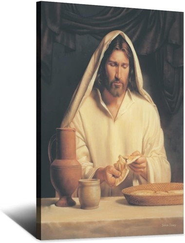 Jesus Ripped Pie Christ God Portrait Religion Poster Canvas Art Home ...