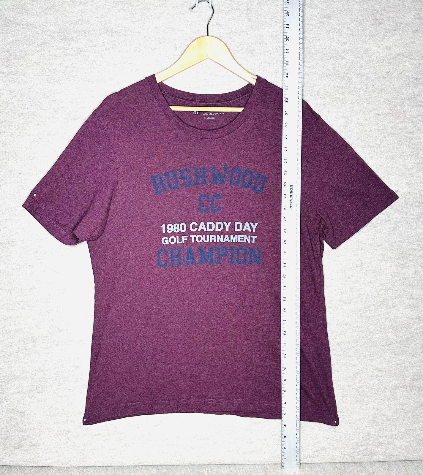 Travis Mathew T Shirt Mens L Maroon Bushwood CC Caddy Day Caddyshack ...