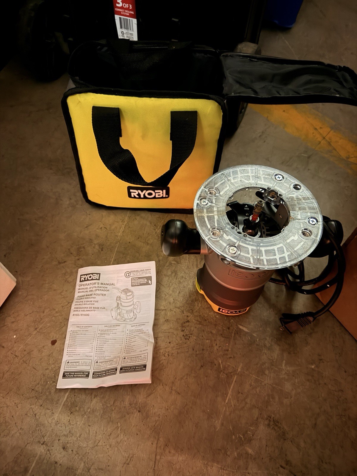 Ryobi R163 Corded Electric Fixed Base Router 8.5 Amps with Bag and ...