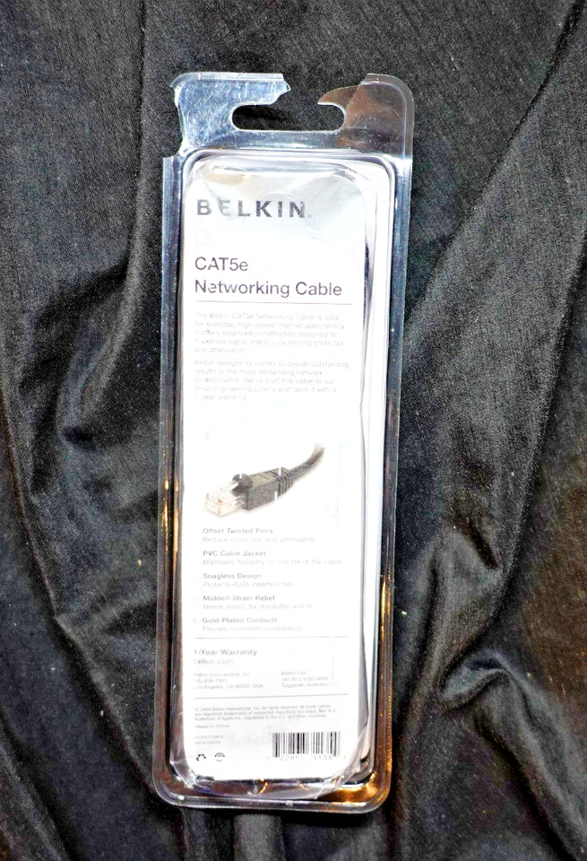 Belkin 7FT CAT5e Networking Cable - PCF5-07BKS | eBay