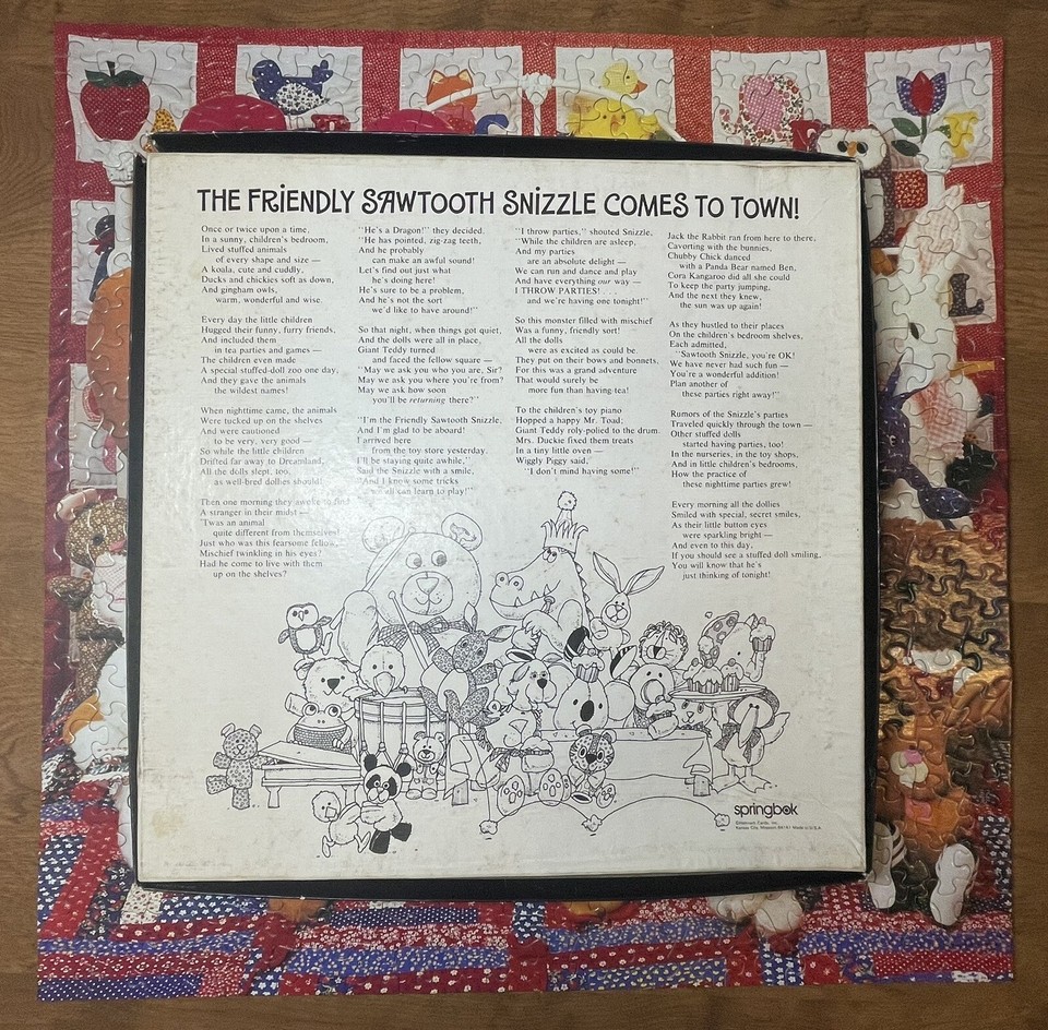 1978 Springbok Cuddly Companions Puzzle 500pc Vintage Plush Animals ...