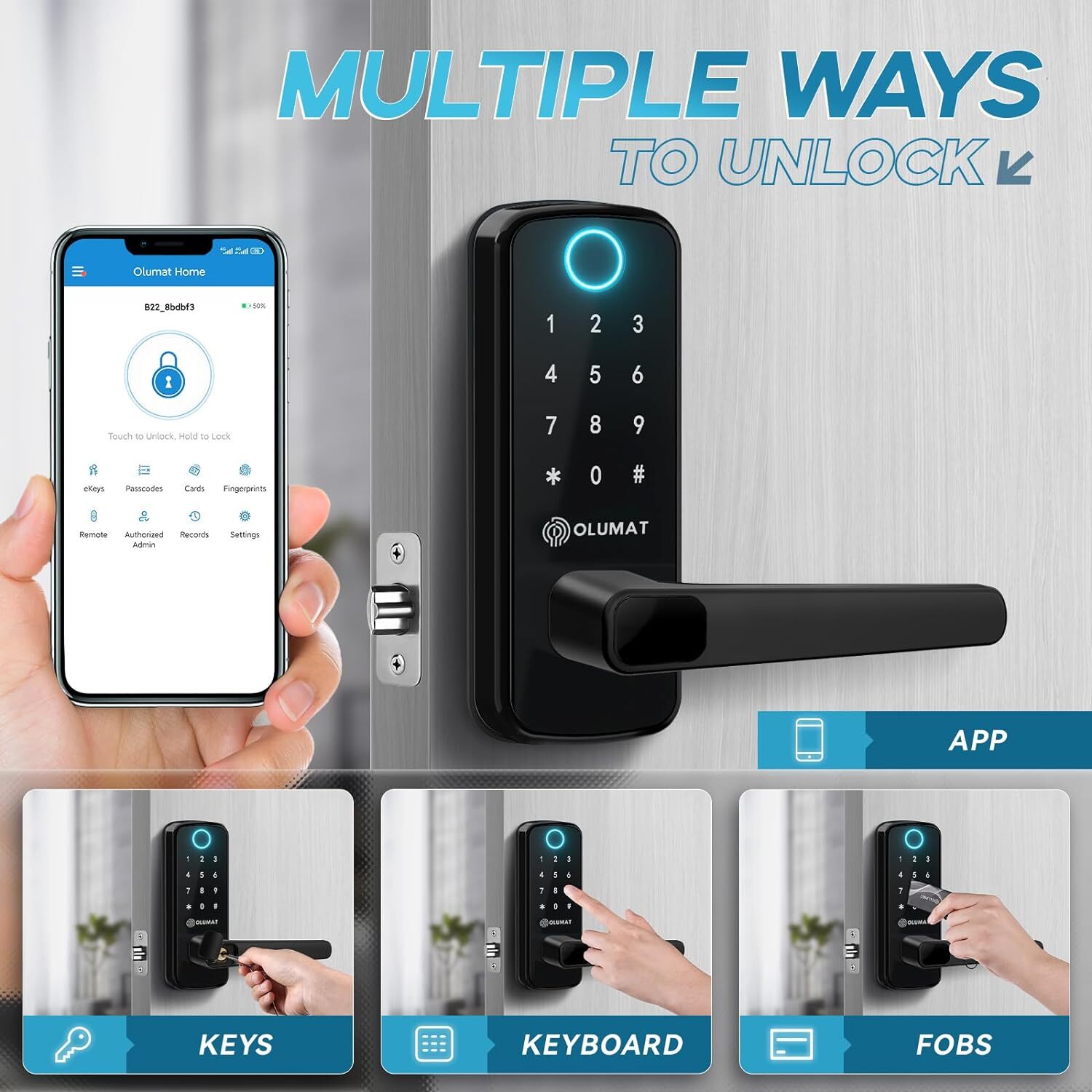 Smart Door Lock - Keyless Entry Door Lock with Finger-print Sensor ...
