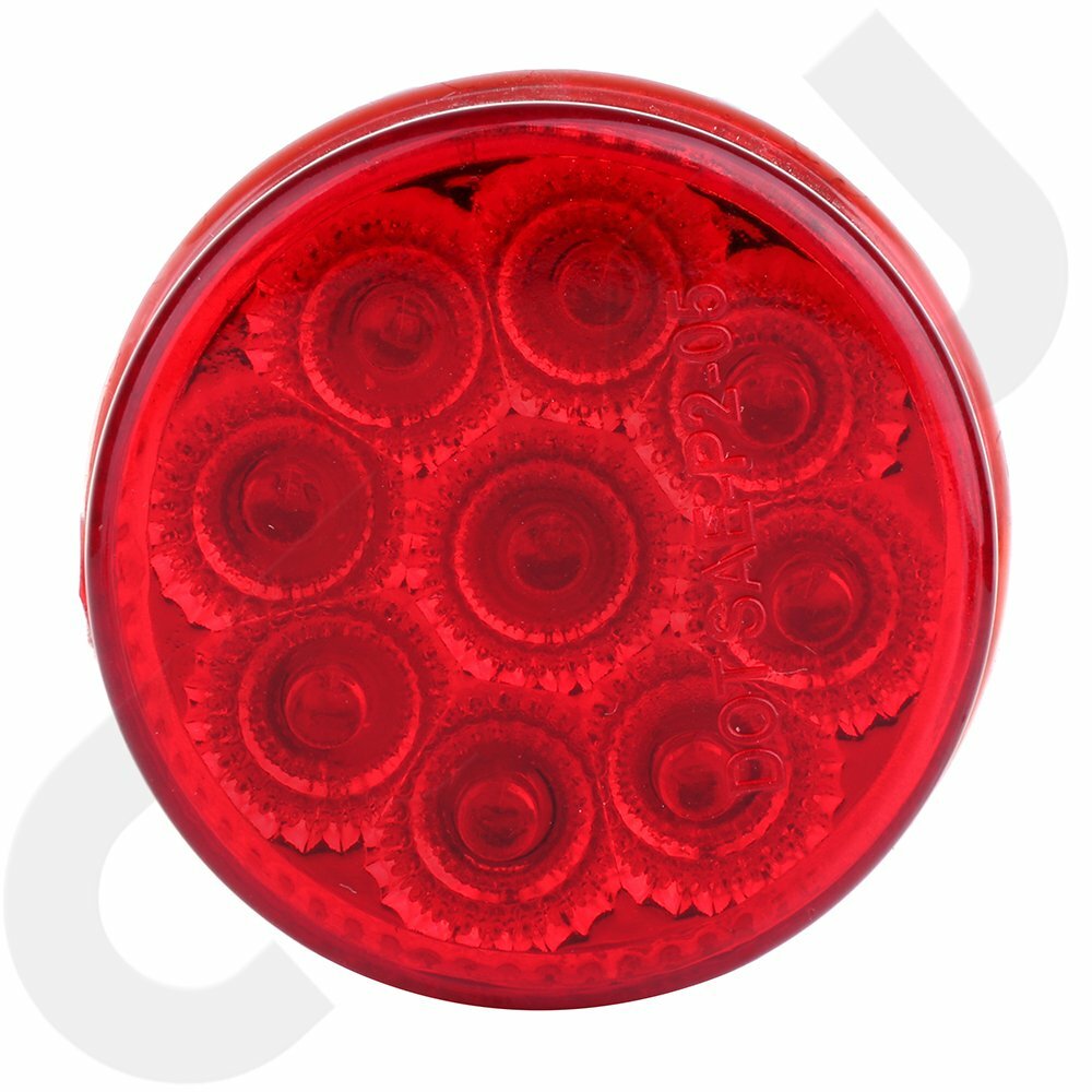 10x 2" Round Led Side Marker Light Red 9 LED w Flower Petal Look ...