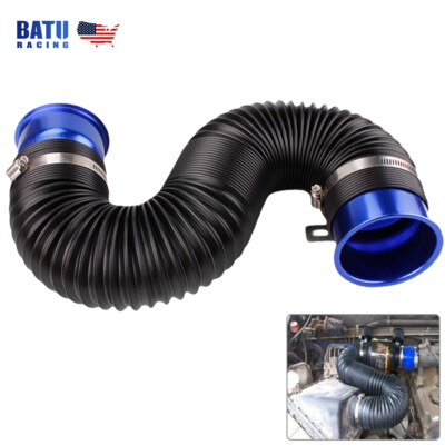 3'' Universal Flexible Car Cold Air Intake Hose Filter Pipe Telescopic ...