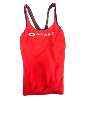 Speedo Two Piece Swimsuit Top Lifeguard Red Navy Size L | eBay