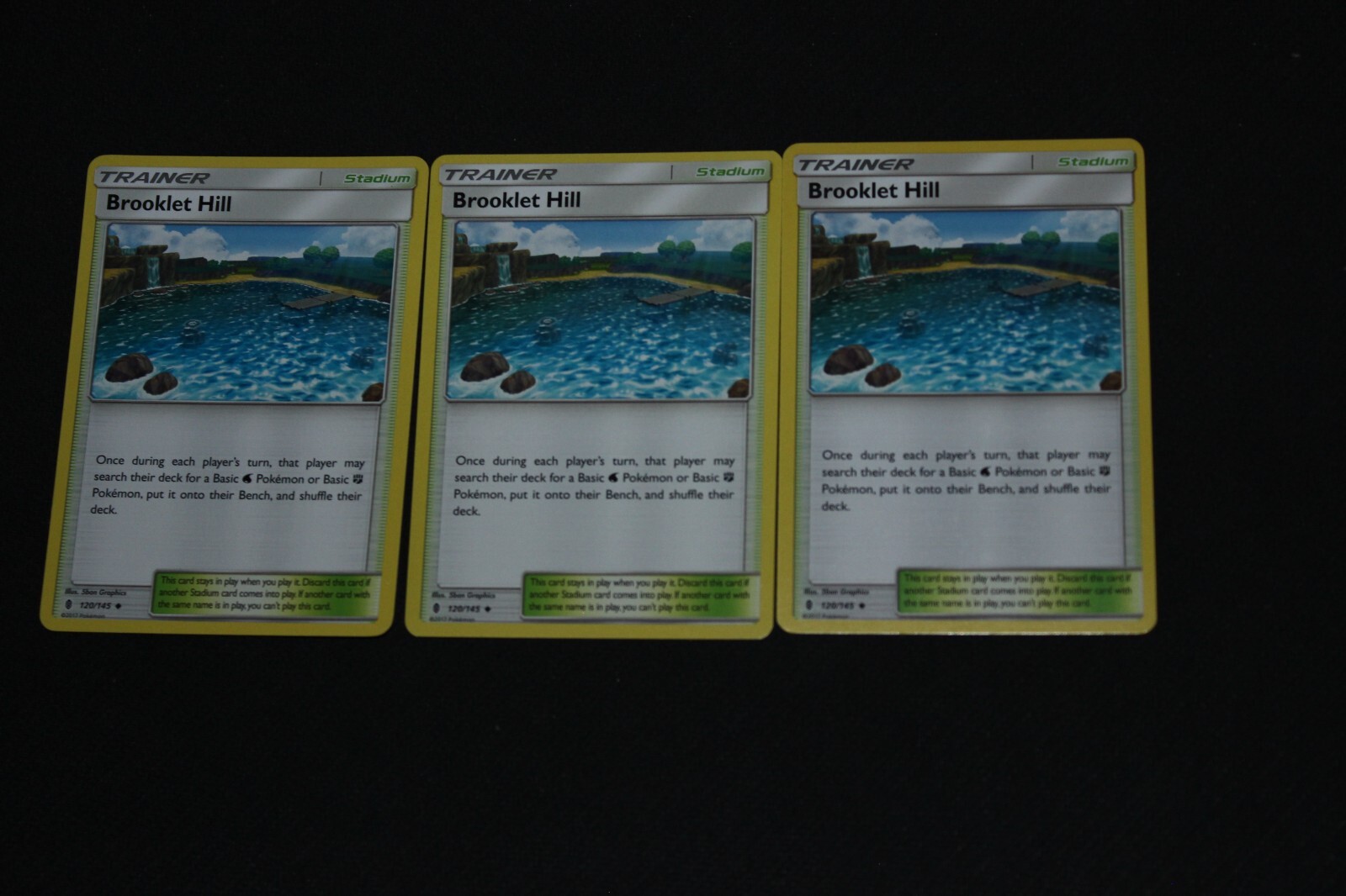 3x Pokemon Card Lot LP-PL Brooklet Hill 120/145 Guardians Rising Set | eBay