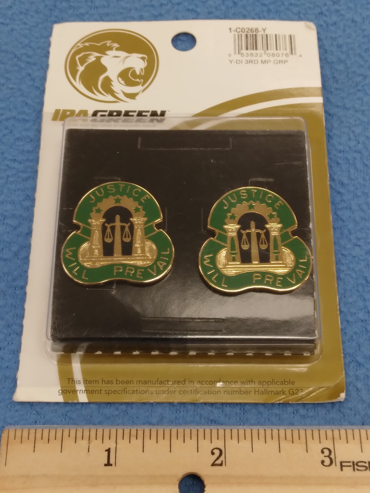 PAIR OF IRA GREEN - US Army 3rd MILITARY POLICE GROUP DUI Crest - NEW G ...
