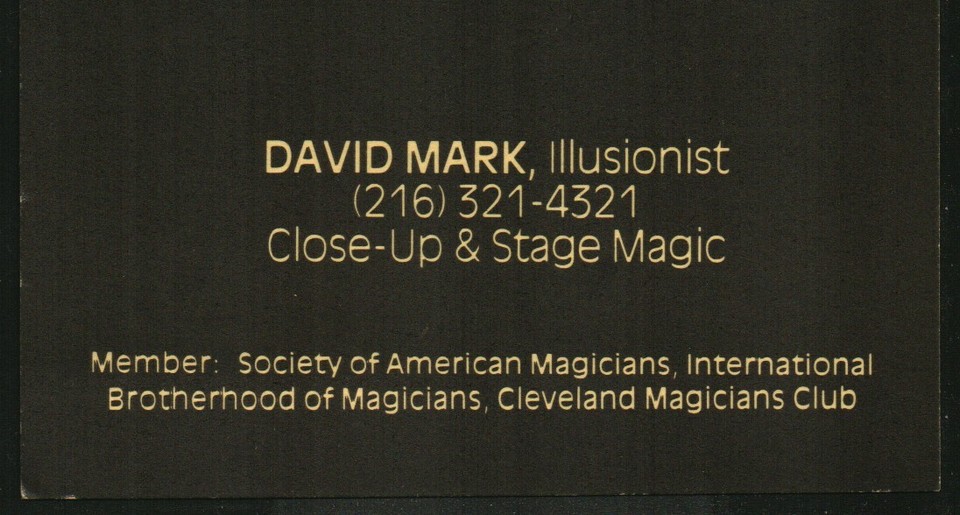 1980s David Mark Illusionist Magician Magic Show Cleveland Cuyahoga ...
