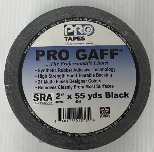 Pro Tapes Pro Gaff Gaffer Tape Black 2" x 55 yds. | eBay