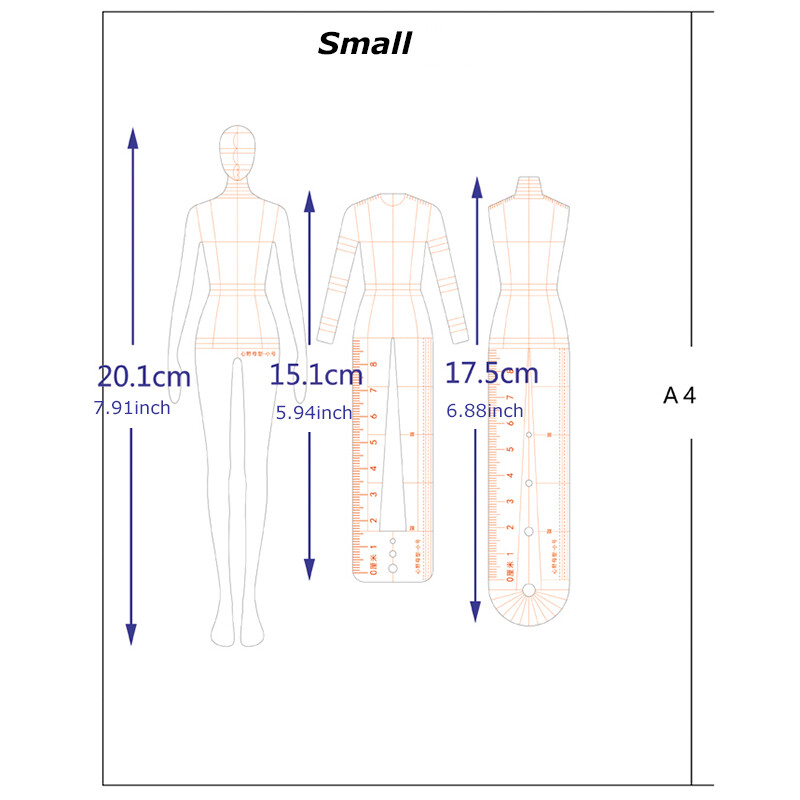 Fashion Drawing Template Ruler Set Sewing Humanoid Patterns Design Draw ...
