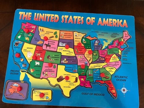 THE UNITED STATES OF AMERICA USA Educational Map Puzzle 7700CQ Lift ...