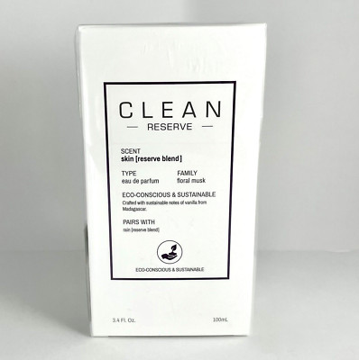 CLEAN Reserve Blend - SKIN EDP Eau de Parfum Full Size 3.4 fl oz 100 mL ...