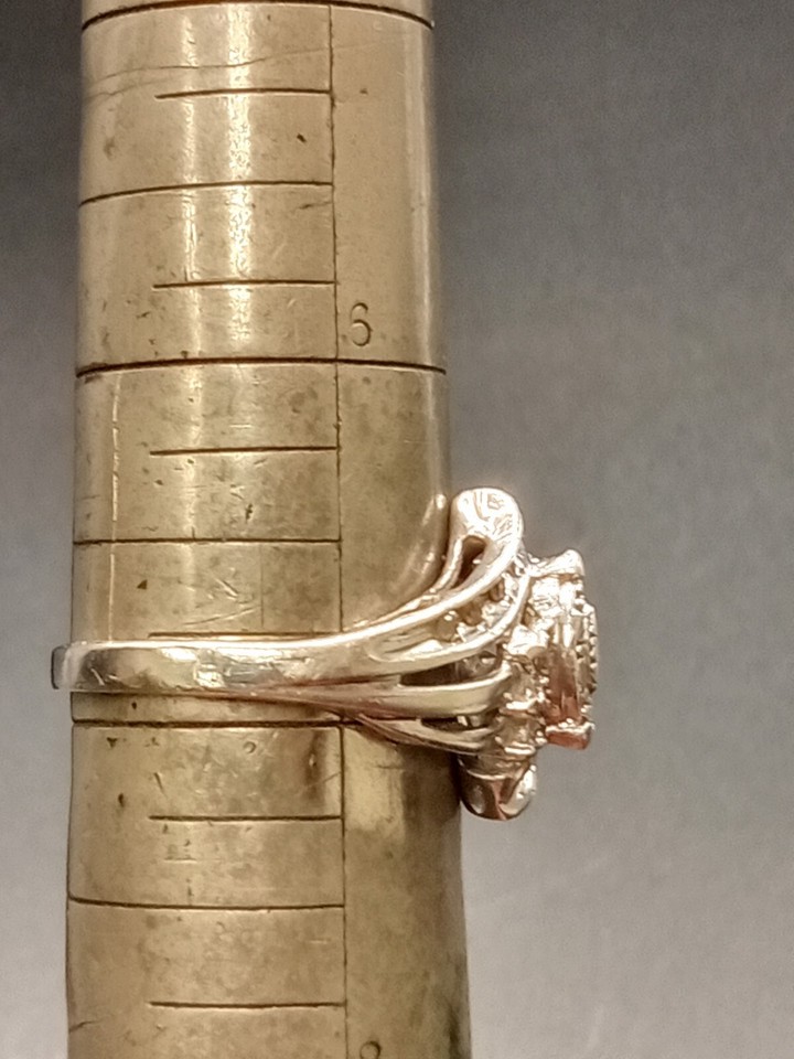 925 Sterling Silver diamond Cocktail Ring Sz 7 (SJ016) | eBay