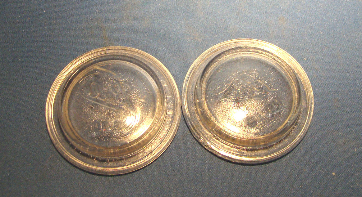BALL No.10 GLASS TOP LID INSERT Set of 2 Standard Mouth Jars 2 5/8 ...