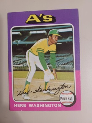 1975 HERB WASHINGTON PINCH RUNNER RC OAKLAND A'S TOPPS BASEBALL CARD ...