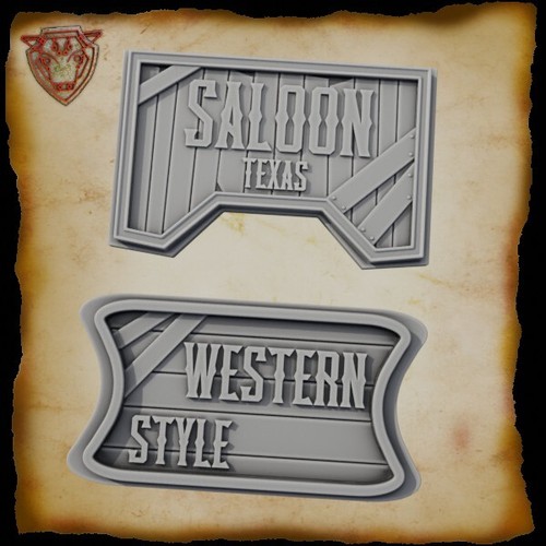 Wild West signs greeblie pack for 28mm modern Kitbash bits spares ...