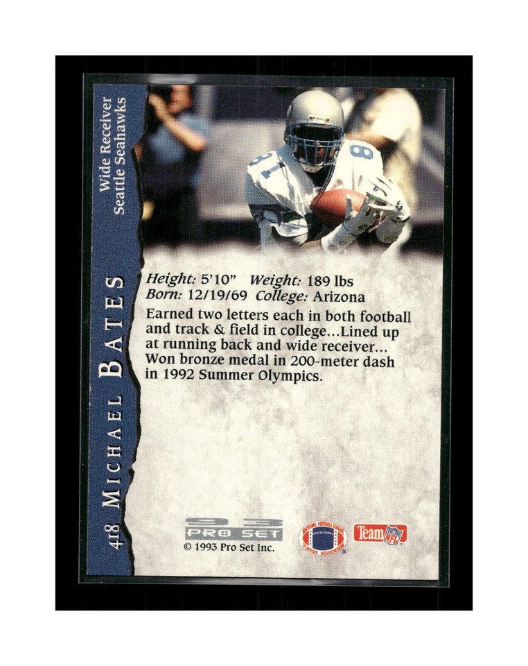 1993 Pro Set Football Card #418 Michael Bates RC | eBay
