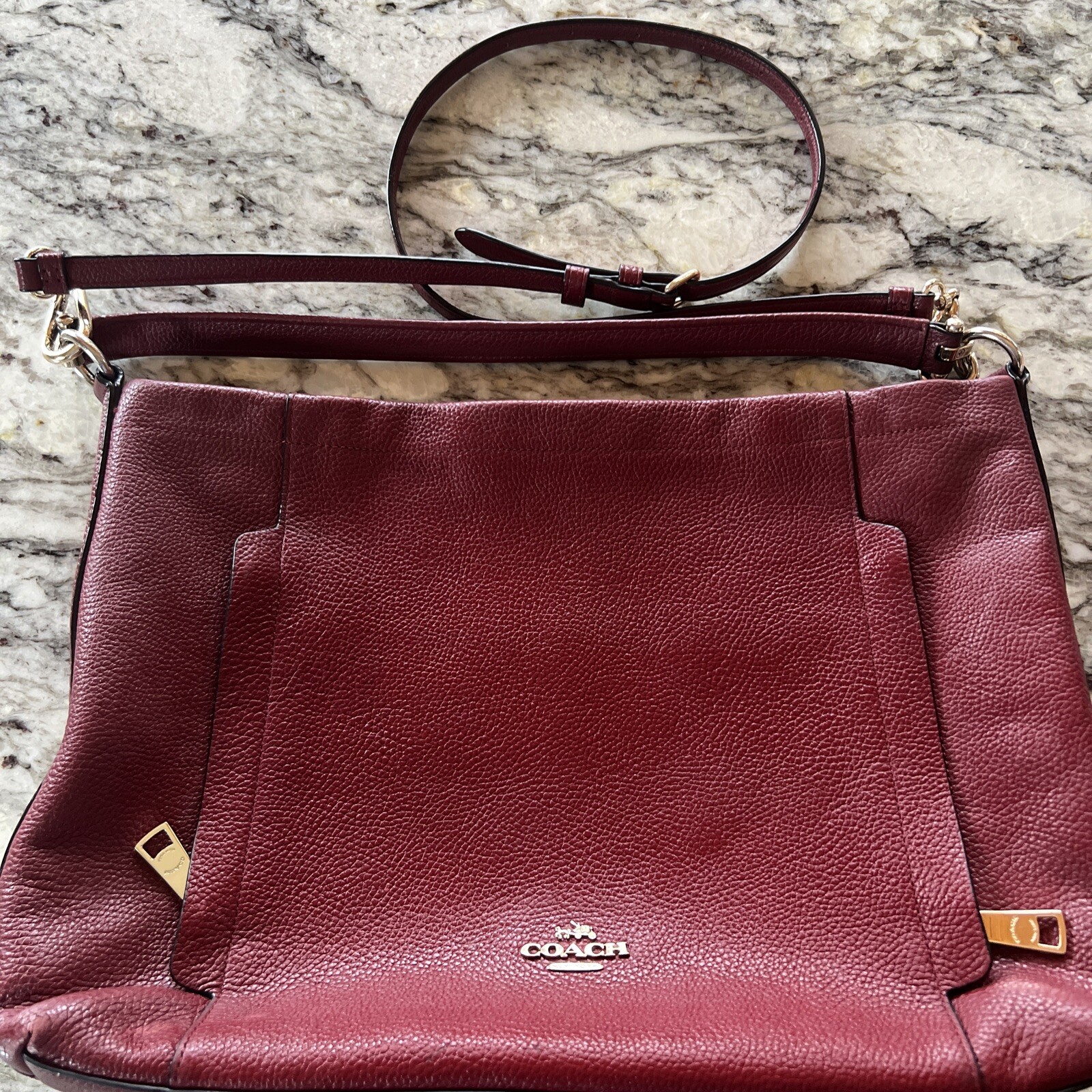 COACH Authentic Red Pebble Leather Scout Hobo 2 Strap… - Gem