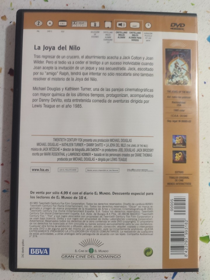 The Jewel Of The Nile DVD Michael Douglas | eBay UK