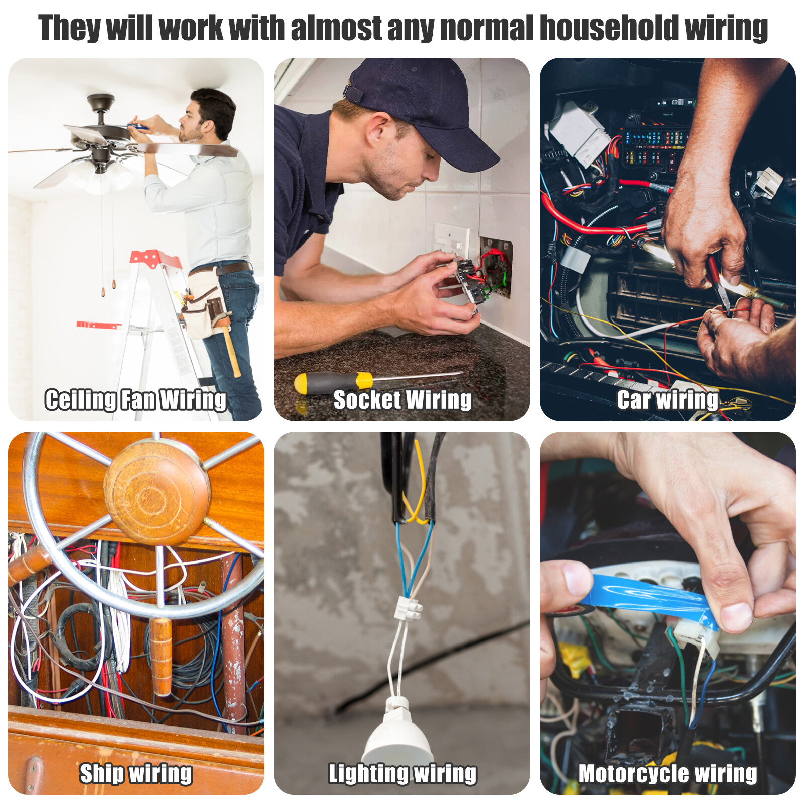 50Pcs Wire Connector Reusable Plastic Push-in Wire Terminal Block fifOq ...