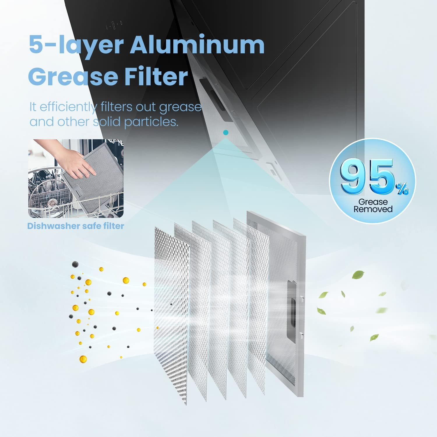 60Cm Angled Cooker Hood ANGJ64B-60 Tempered Glass Extractor Hood with ...