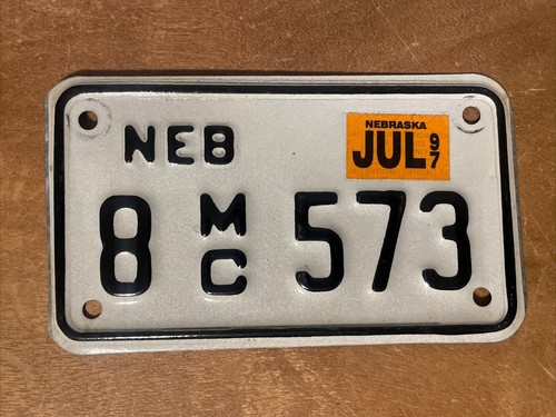 1997 Nebraska License Plate Motorcycle # 8- 573 | eBay