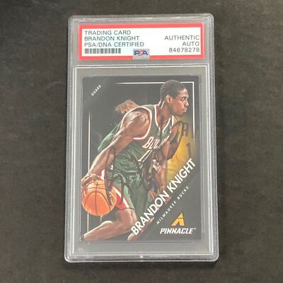 2013-14 Panini Pinnacle #93 Brandon Knight Signed Card AUTO PSA Slabbed ...