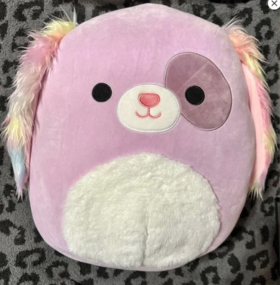 NWT Squishmallow Barb The Dog 12" Purple Plush Rainbow Fluffy Ears | eBay