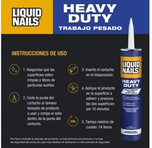 Liquid Nails Heavy Duty 10 oz.White Low VOC Construction Adhesive, Free ...