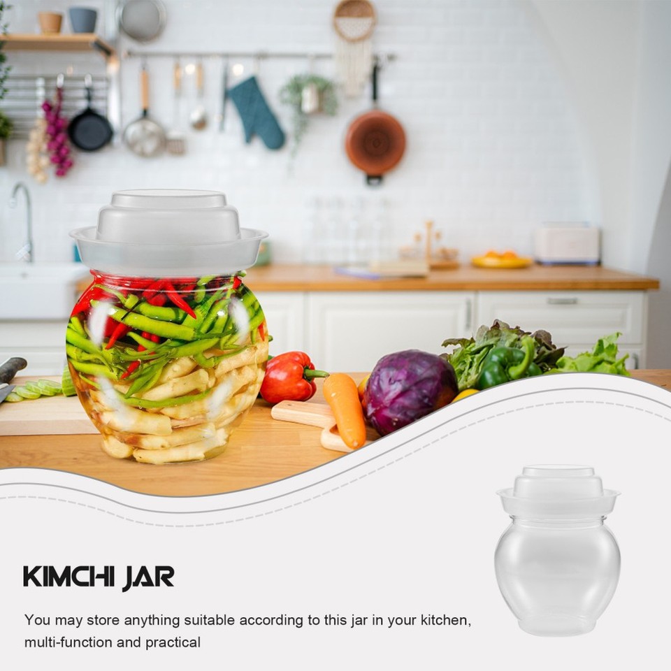 2 Count Kimchi Jar Storage Covered Fermenting Pickling Container | eBay