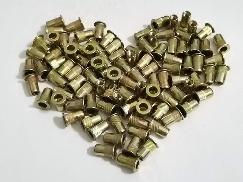 100Pcs 6-32 Rivet Nuts Rivnut Zinc Plated Carbon Steel Flat Head Rivnut ...
