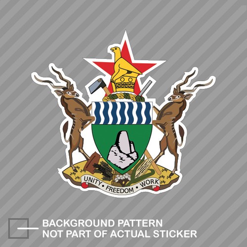 Zimbabwean Coat of Arms Sticker Decal Vinyl Zimbabwe flag ZWE ZW | eBay