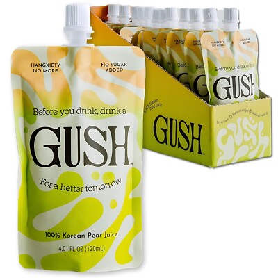 GUSH Pre-Drink Korean Pear Juice - (12 Pack) Pear Hydration Packet for ...