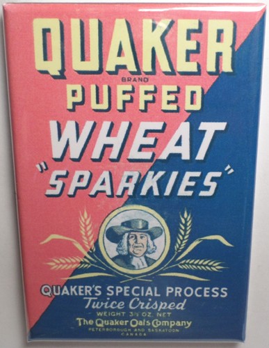 Quaker Puffed Wheat Sparkies Vintage Cereal Box 2" x 3" MAGNET Fridge ...