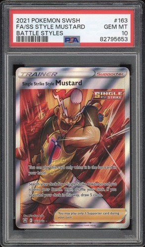 2021 Pokemon SWSH Battle Styles Single Strike Style Mustard FA 163/163 ...
