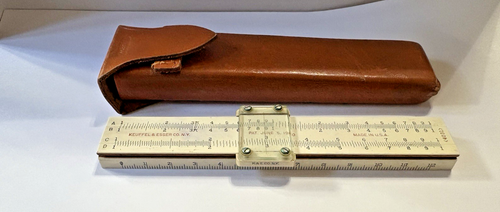 Vintage Keuffel & Esser No. 4031 Slide Rule with leather case pocket ...