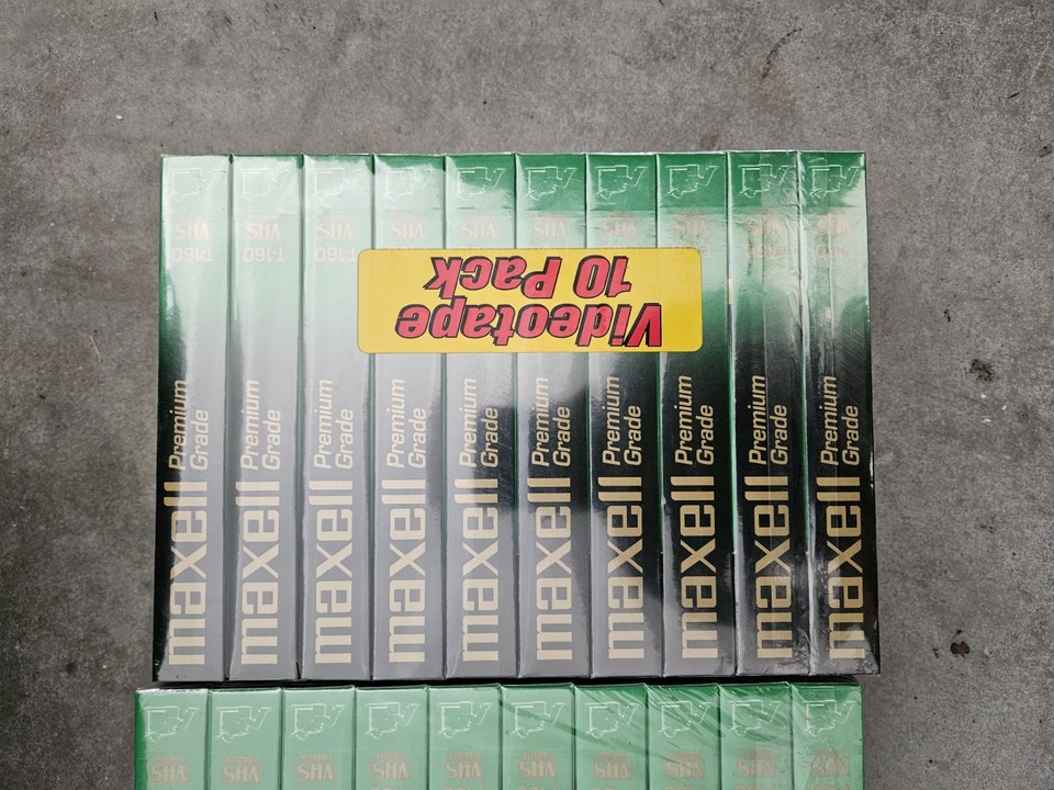 (30) NOS Maxwell Standard Grade 8 Hrs VHS Cassette T-160 Minute Factory ...