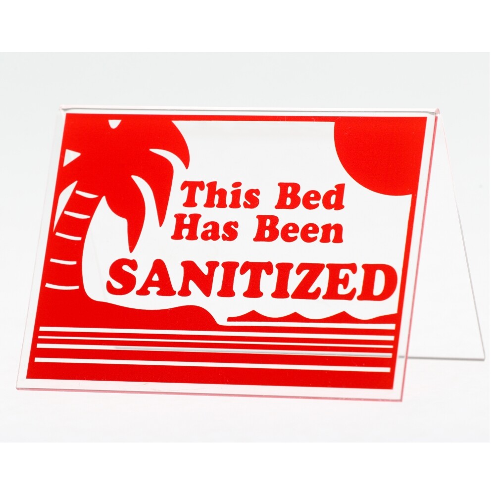Acrylic Sunbed Sanitized Signs Sanitised Tanning Salons - Black, Blue ...