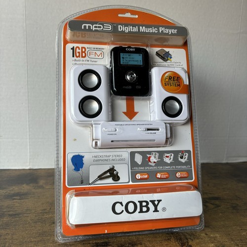 2006 Coby 1GB MP3 Digital Music Player + Compact Speaker System MP ...