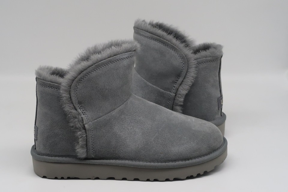 UGG Classic Mini Fluff High-Low Grey Women's Size US 7 Boots 1103745 ...