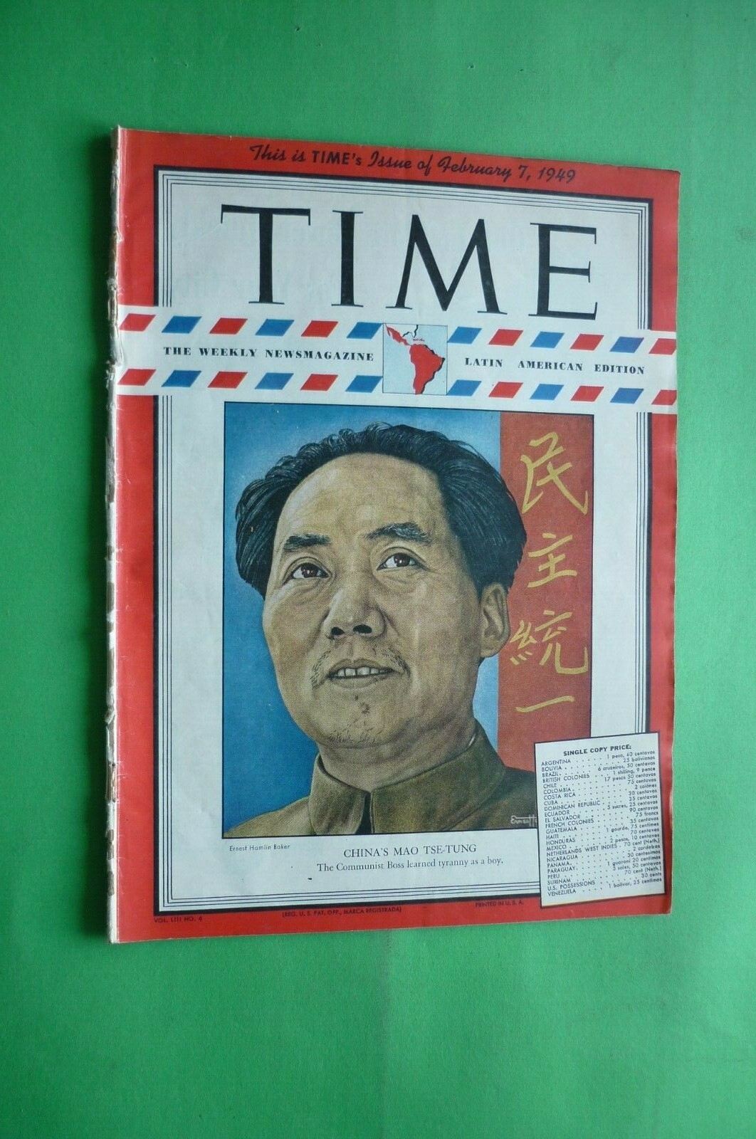TIME Magazine February 7, 1949 CHINA RED MAO TSETUNG ZEDONG COMUNISMO ...