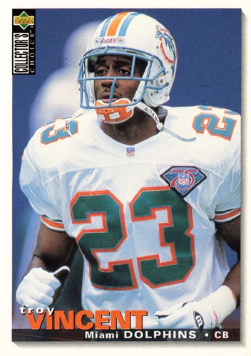 Troy Vincent 1995 Collector's Choice #221 Miami Dolphins | eBay